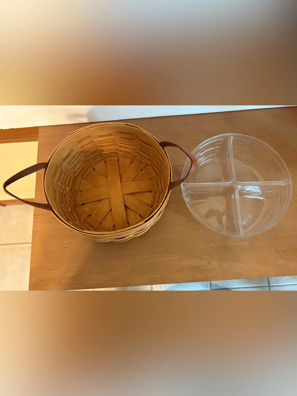 Longaberger | Accents | Longaberger Round Darning Basket With Divided ...